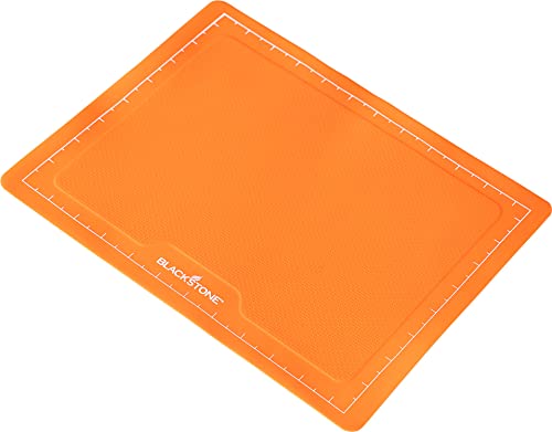 Blackstone 5433 Knife Roll Kit 1 Silicone Prep Mat, Integrated Salt and Pepper Shaker, 1 Large Prep Knife, 1 Small Prep Knife, 1 Containment Tube, Stainless Steel, Chef Travel Roll Bag/Case Orange
