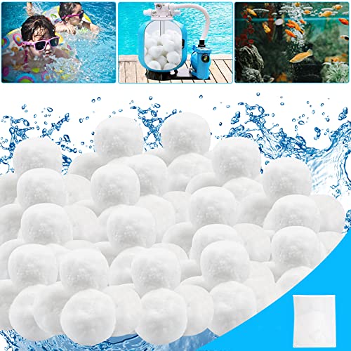 Maturead JUCJET 3.1 Lbs Pool Filter Balls Eco-Friendly Fiber Filter Media for Swimming Pool Aquarium Fish Tanks Filters Alternative to Sand(Equivalent to 110 Lbs Pool Filter Sand)