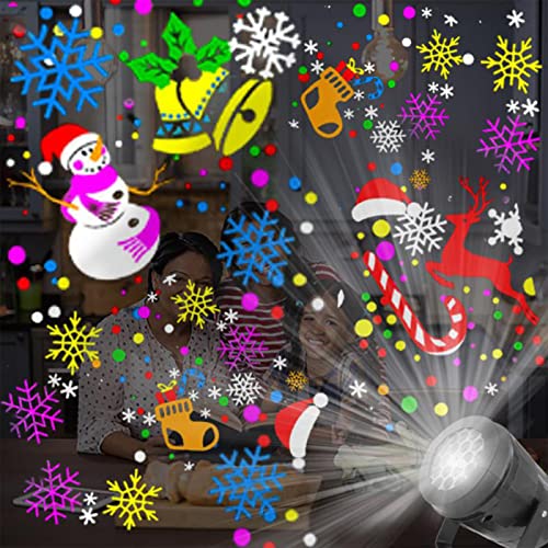 Christmas Projector Lights, with 16 LED Patterns Lights Snow Fall Effect Christmas Light Projector for Patio Garden Xmas Holiday Party Decoration