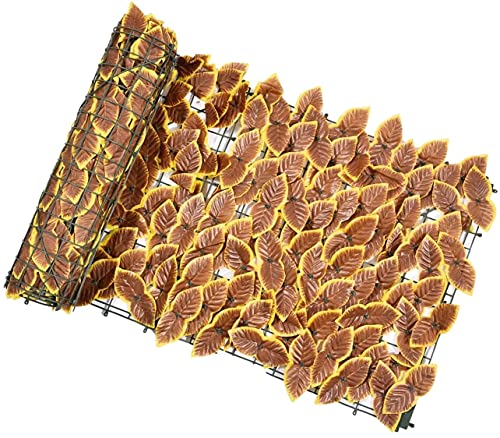 HACSYP Expandable Faux Privacy Fence Yellow Leaf Hedge Artificial Ivy Filter Roll Courtyard Garden Fence Privacy Protection | Outdoor Patio Wedding Wall Decoration (Size : 0.5x3m)