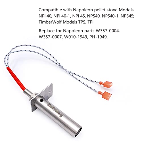 Replacement for Napoleon & Timberwolf Igniter with Housing Assembly W010-1949, Replaces Part W357-0007 for Napoleon Pellet Stove Ignitor