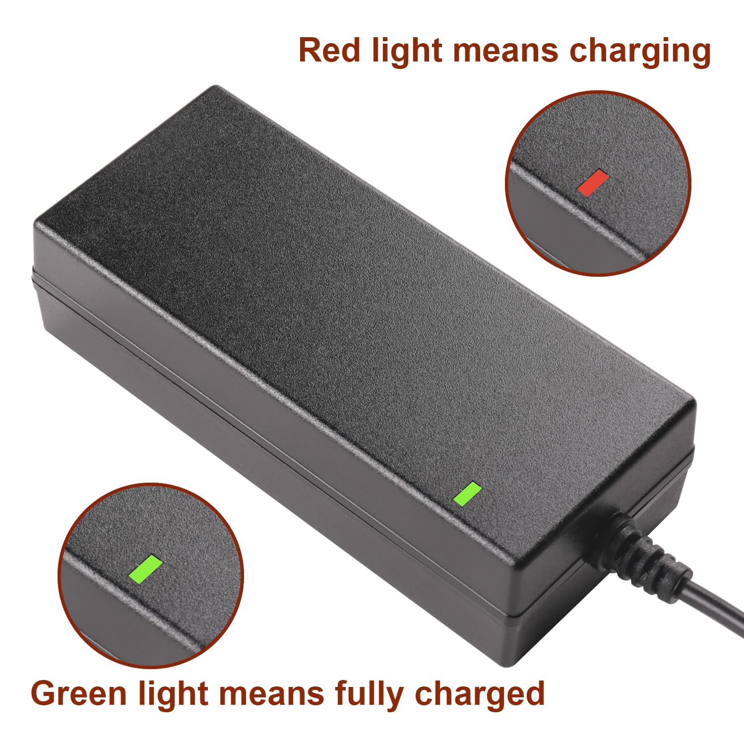 42V 2A Charger 1 Prong for 36V Lithium Ebike Escooter Compatible with Gotrax and All Brands' Electric Bike Scooter 5.5mm Plug