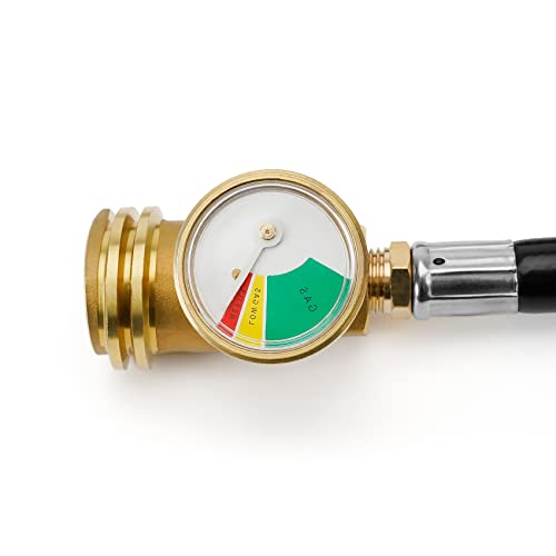 Stanbroil 12 FT Propane Extension Hose with Gauge - Leak Detector Replacement for Propane Appliances,Standard P.O.L.
