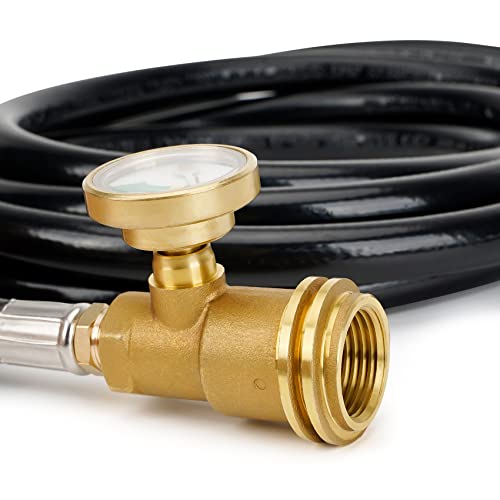 Stanbroil 12 FT Propane Extension Hose with Gauge - Leak Detector Replacement for Propane Appliances,Standard P.O.L.