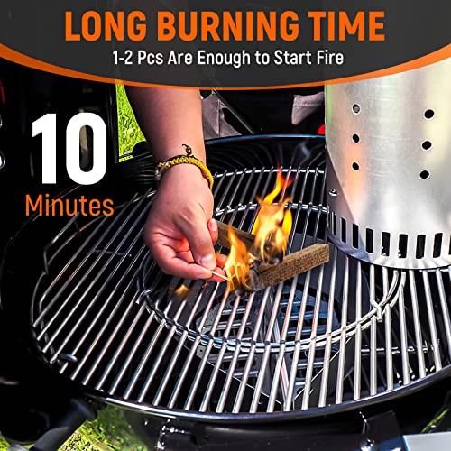 Realcook Natural Fire Starters for Campfires: Updated Fast BBQ Firestarters Cubes | Charcoal Fire Starter Squares for Fireplaces (15 Count)