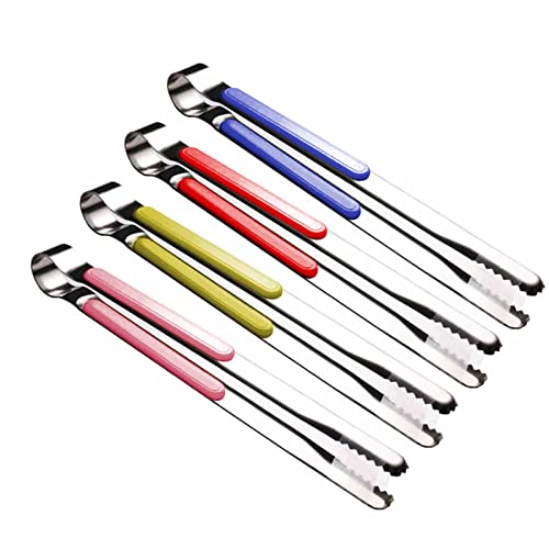 4Pcs Stainless Steel Kitchen Tongs, Serving Tongs for Cooking, 10" Metal Food Tongs with Non-Slip Comfort Grip, Non-Stick Cooking Tongs High Heat Resistant BBQ Tongs Grill Tongs for Barbecue Grillingā¦