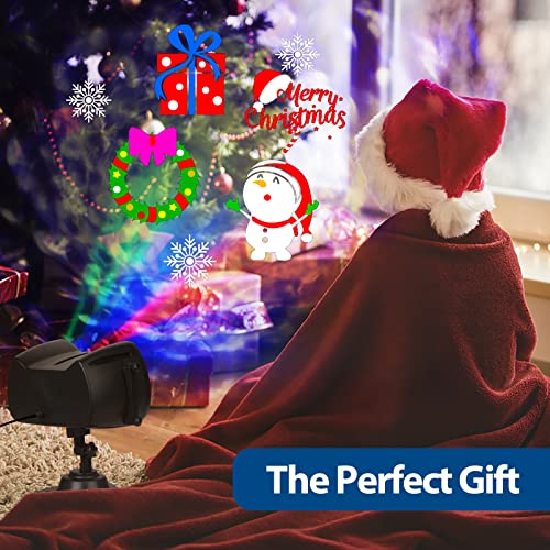 Christmas Projector Lights Outdoor & Indoor,2022 Upgrade Snowflake Projector Light with Remote Control Timer,LED Moving Patterns & Ocean Wave Waterproof for Xmas Birthday Party Holiday Decorations