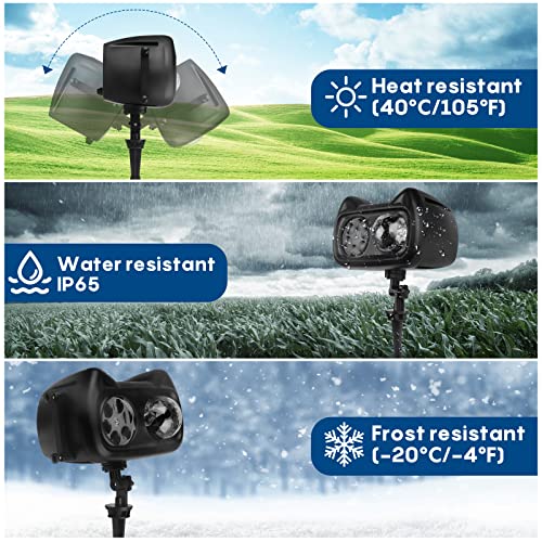 Christmas Projector Lights Outdoor & Indoor,2022 Upgrade Snowflake Projector Light with Remote Control Timer,LED Moving Patterns & Ocean Wave Waterproof for Xmas Birthday Party Holiday Decorations