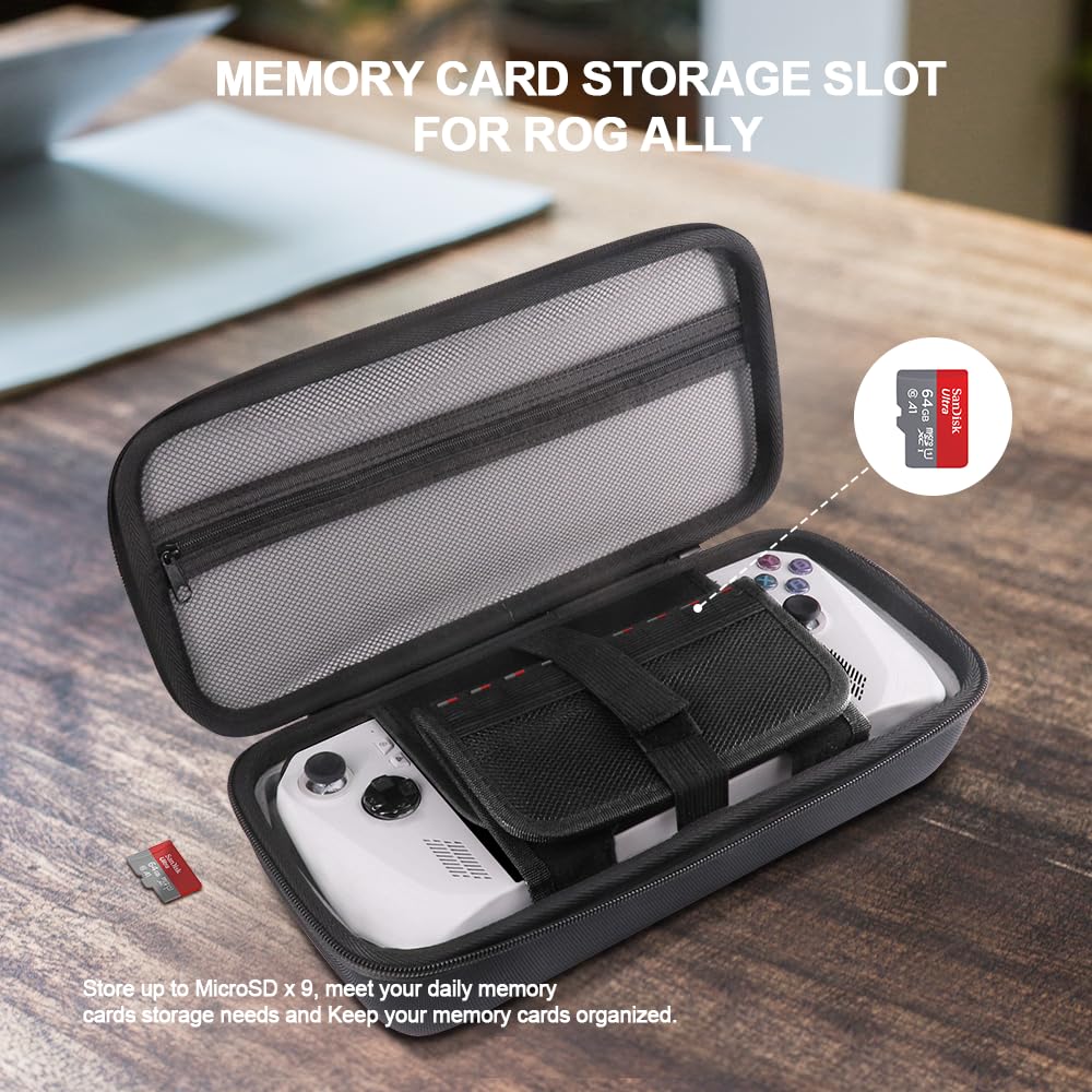 ZAONOOL Carrying Case for Rog Ally, Handheld Protective Case Compatible with Asus Rog Ally 7, Travel And Storage Case for Rog Ally Console & Accessiores [Black]