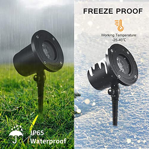 MOSOY Christmas Snowflake Projector Lights, Snowfall Projector LED Lamp Outdoor, Rotating White Snow Decoration Spotlights, IP65 Waterproof Night Light, for Christmas, Halloween,Wedding, Party