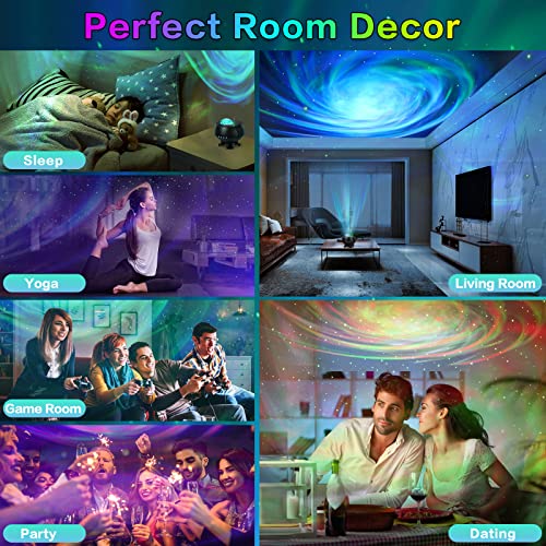 Star Projector Galaxy Light, Aurora Galaxy Star Light Projector with Remote Control, Timing Function & Bluetooth Music Speaker, Ceiling Starlight Night Light Projector for Bedroom