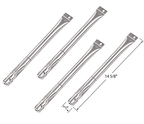 Replacement Parts for Grill Master 720-0697 BBQ Grill, Burners and Heat Plates Replacement for Grillmaster 720-0697, 4-Pack Replacement Porcelain Steel Heat Plates Heat Deflectors and Burner Tubes