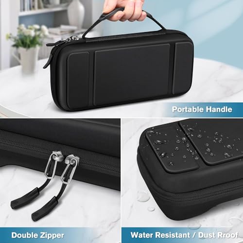 Fintie Case for ASUS ROG Ally X 2024 / ROG Ally 2023, Shockproof Protective Cover Hard Shell with Inner Pocket & 14 Game Card Slots, Black