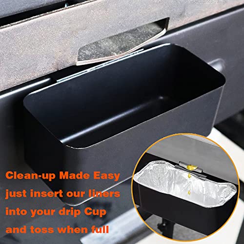 Grease Cup Drip Catcher Cup for Blackstone Griddles Accessories, Grill Collection Pan Drip Tray Replacement Part for Blackstone 28 inch 36 inch Professional Flat Top(1pan+12liners)