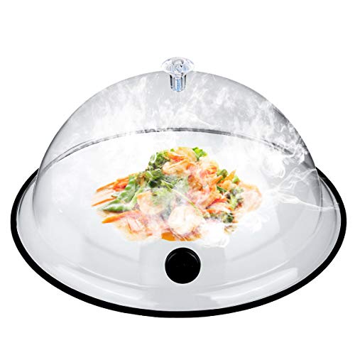 TMKEFFC Smoking Cloche Dome Cover 10 inch Lid for Smoke Infuser, Version 1, Specialized Accessory for Smoker Gun Smoking Infusion Plates, Bowls and Glasses, Transparent