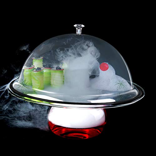TMKEFFC Smoking Cloche Dome Cover 10 inch Lid for Smoke Infuser, Version 1, Specialized Accessory for Smoker Gun Smoking Infusion Plates, Bowls and Glasses, Transparent