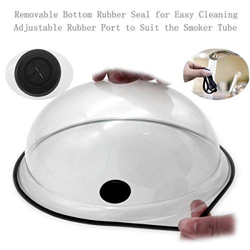 TMKEFFC Smoking Cloche Dome Cover 10 inch Lid for Smoke Infuser, Version 1, Specialized Accessory for Smoker Gun Smoking Infusion Plates, Bowls and Glasses, Transparent