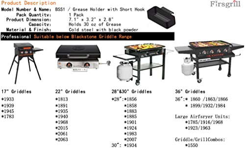 Firsgrill Professional Replacement Blackstone Griddle 17, 22, 28, 30 & 36 inches Grease Cup Foil Tray pan