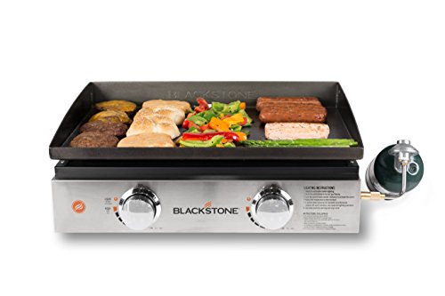 Blackstone 1666 22" Tabletop Griddle Outdoor Grill, 22 inch, Black & 1724 Cover, Black