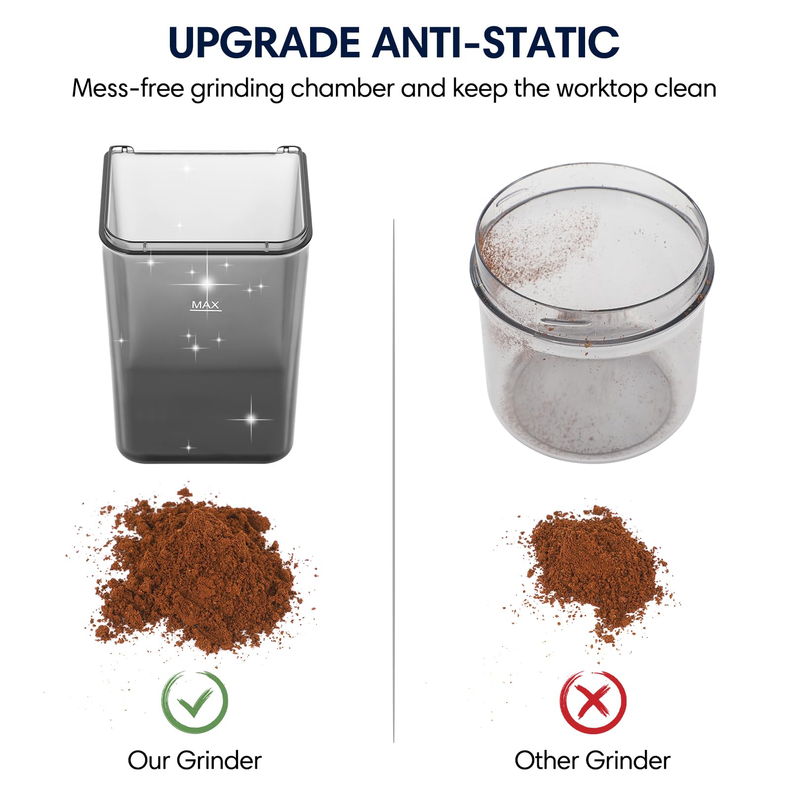 Conical Burr Coffee Grinder, Anti-static Electric Coffee Bean Grinder with 48 Grind Settings, Large Touchscreen Automatic Espresso Grinder for Espresso, Drip Coffee and French Press, Gift for Friend