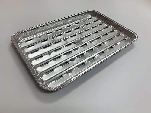 Disposable Aluminum Broiler Pans with Holes โ Good for BBQ, Grill Trays โ Multi-20 Pack of Durable Aluminum Sheet Pans 13.4" x 9" x 0.85"