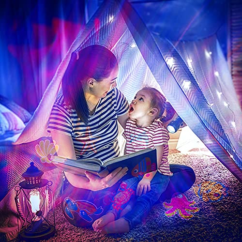 Christmas Projector Lights, Joycabin 6-in-1 Aurora Moving Patterns LED Lights, Waterproof Halloween Landscape Light with Remote Control Timer for Outdoor/Indoor Christmas Holiday Party