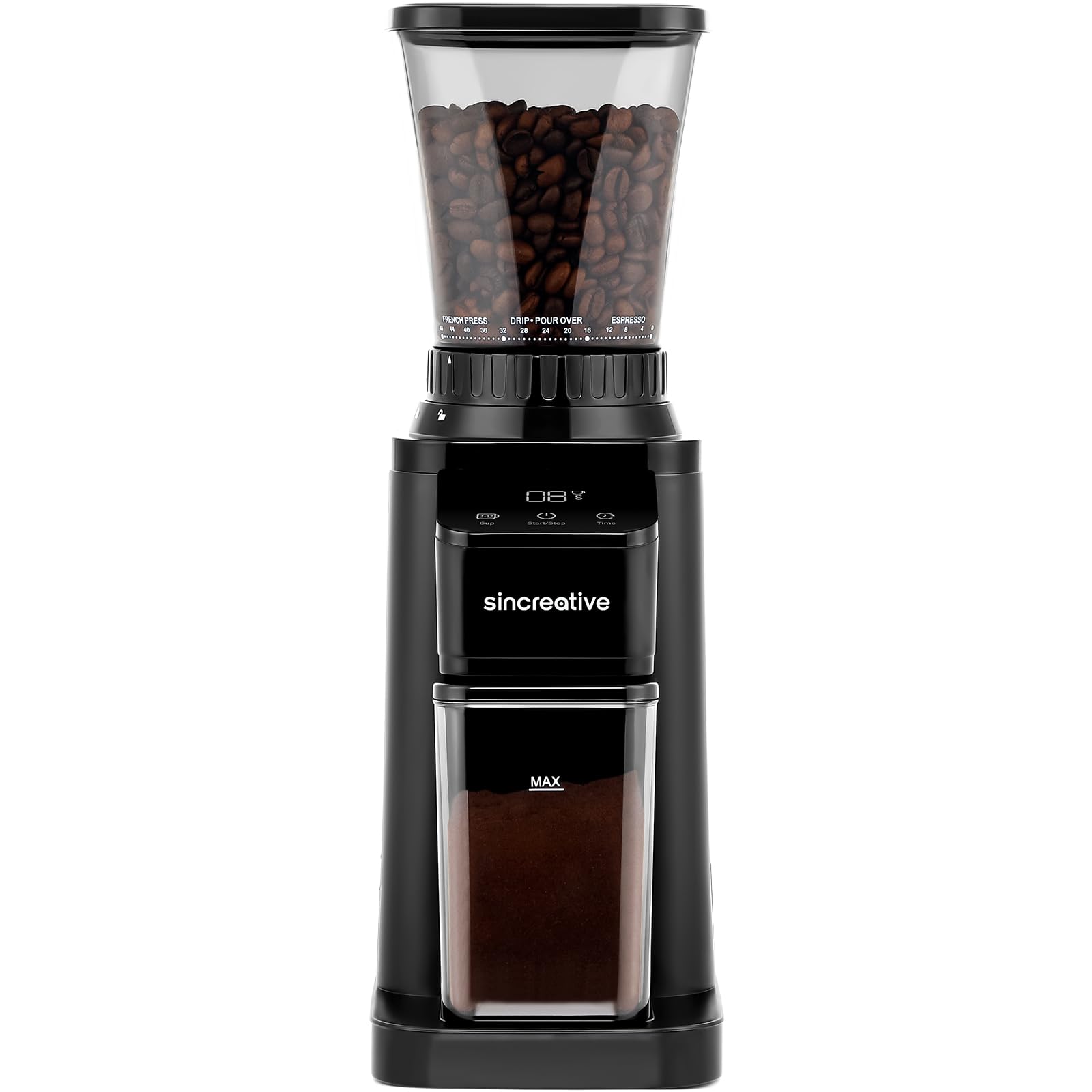 Conical Burr Coffee Grinder, Anti-static Electric Coffee Bean Grinder with 48 Grind Settings, Large Touchscreen Automatic Espresso Grinder for Espresso, Drip Coffee and French Press, Gift for Friend