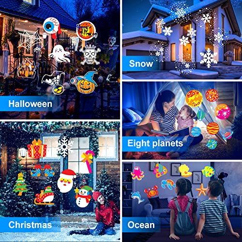Christmas Projector Lights, Joycabin 6-in-1 Aurora Moving Patterns LED Lights, Waterproof Halloween Landscape Light with Remote Control Timer for Outdoor/Indoor Christmas Holiday Party