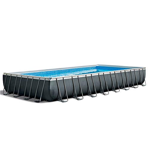 Intex 26373EH 32ft x 16ft x 52in Ultra XTR Frame Above Ground Rectangular Swimming Pool Set with Sand Filter Pump, Ladder, Cover, & Maintenance Kit