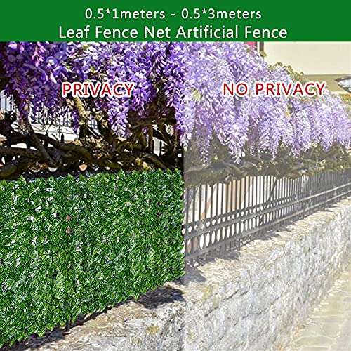 expandable faux privacy fence Artificial Ivy Leaf Screening Roll Plastic Privacy Screen Garden Fence | UV Fade Protected Green Plastic Leaf Fence Panels For Backdrop Garden Backyard Weddin Decorations