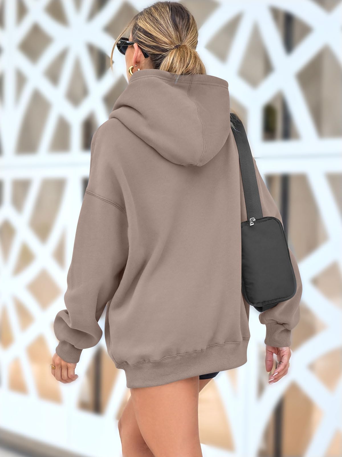 AUTOMET Oversized Sweatshirt for Women Fall Outfits 2025 Fleece Casual Hoodies Sweaters Long Sleeve Fashion Shirts with Pockets CoffeeGrey M
