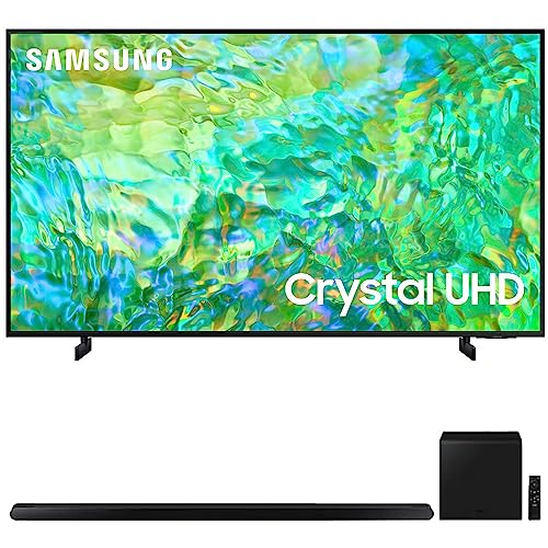 SAMSUNG UN55CU8000 55 inch Crystal UHD 4K Smart TV (2023 Model) Bundle HW-S800B 3.2.1ch Soundbar (Black) with Wireless Dolby Atmos DTS:X
