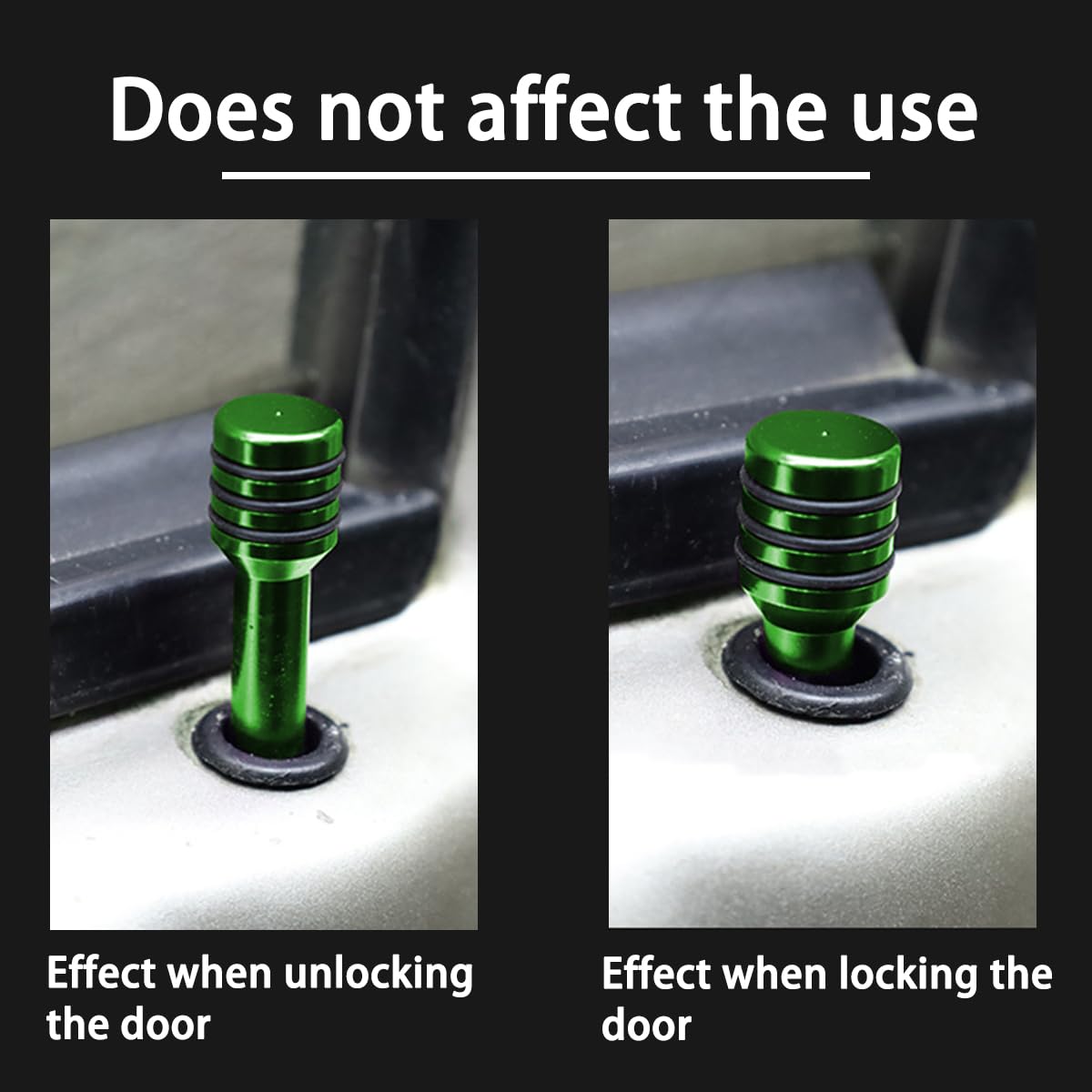 BESULEN 8 Pcs Car Door Lock Knobs, Aluminum Alloy Auto Lock Covers, Automotive Interior Lock Knobs Pull Pins, Truck Inner Door Locks, Universal Front Rear Door Knob Cover