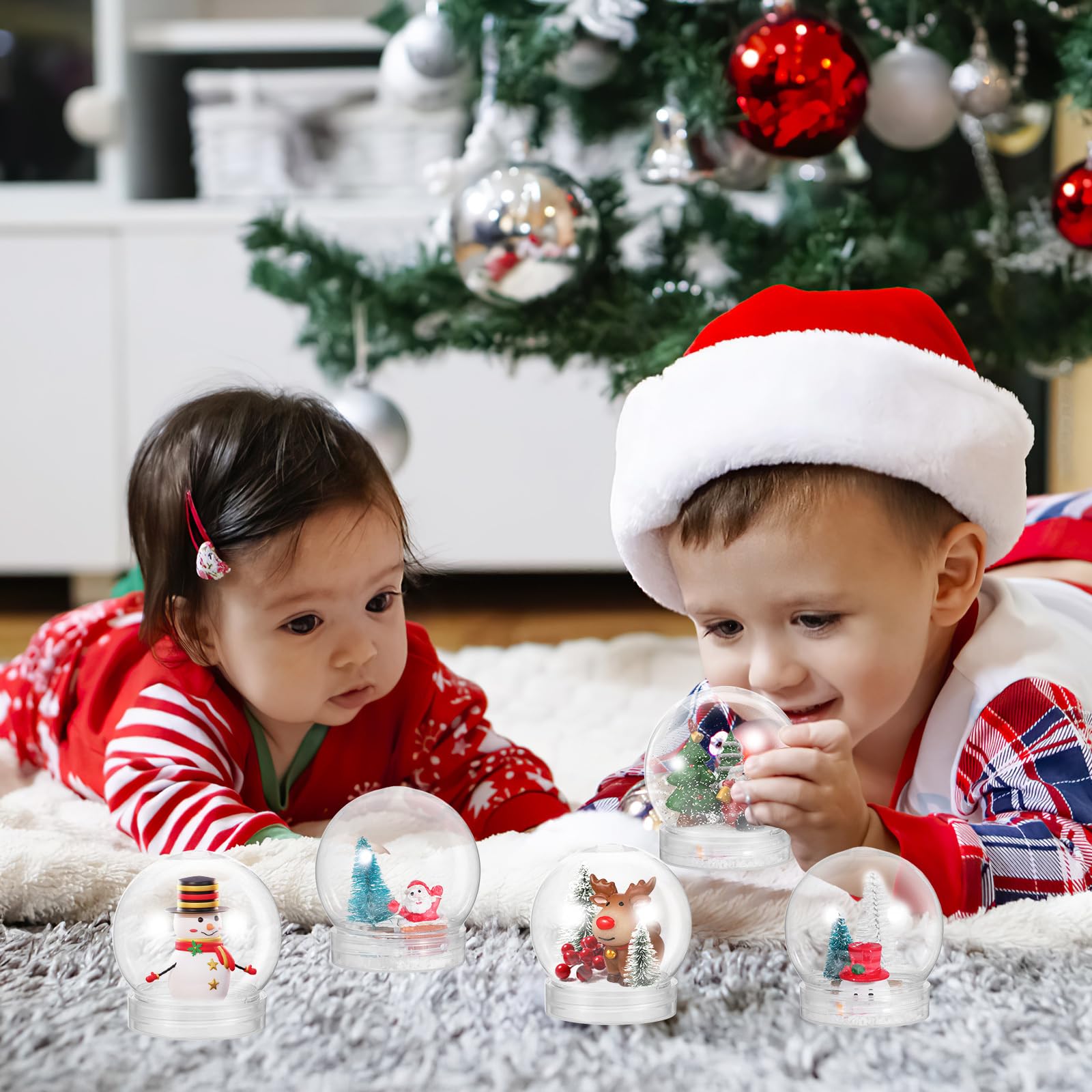 EXCEART 10pcs DIY Clear Plastic Water Globe Snow Globe 2Inch Clear Snow Globe with Screw Off Cap for DIY Crafts Christmas Home Decoration