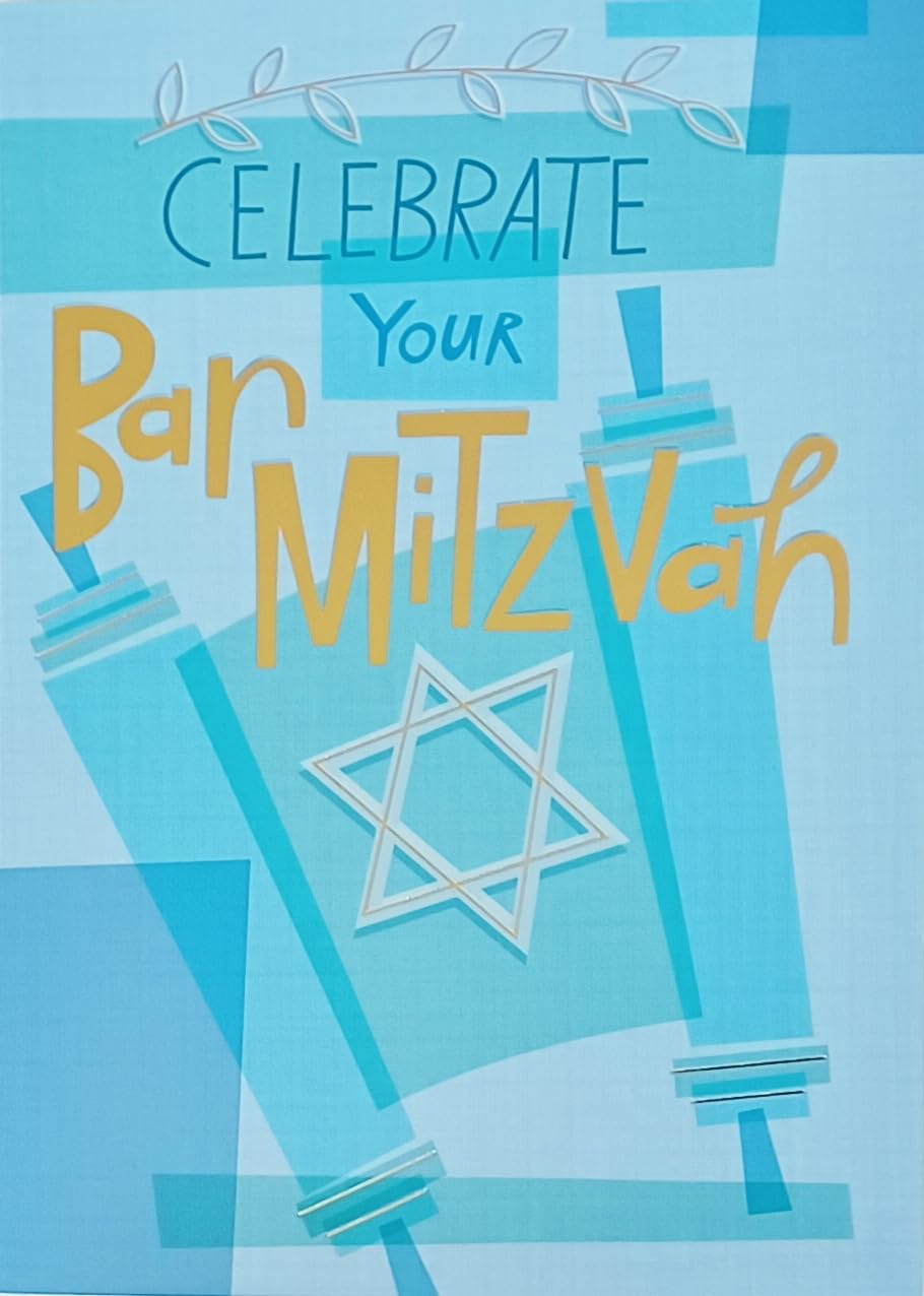 Greeting Card May All The Love And Happy Wishes Surrounding You Make This Special Day Totally Awesome - Celebrate Your Bar Mitzvah Jewish Milestone Birthday For Him Boy