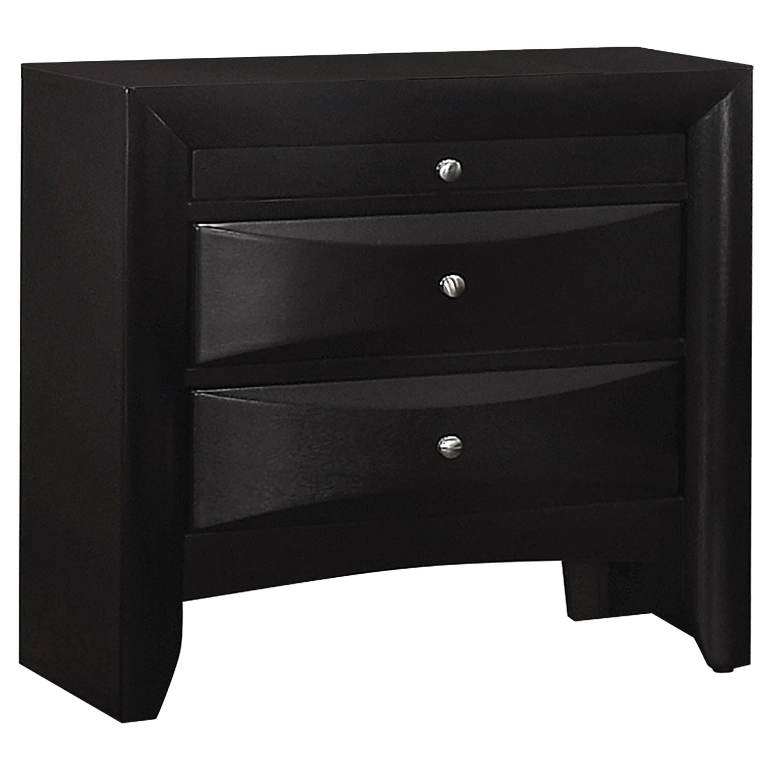 Briana 2-drawer Nightstand with Tray Black