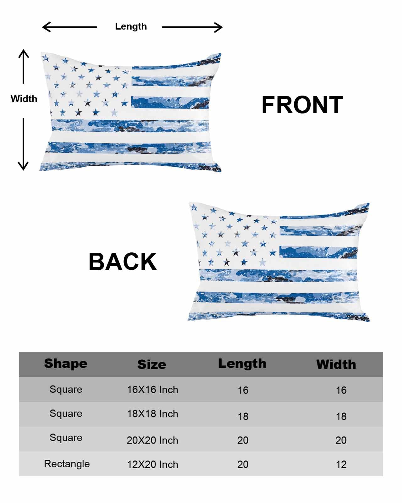 Pillow Cases Linen Pillow Shams Independence Day Camo American Flag Patriotic Pillow Cases Set of 2 12x20 Inches Pillowcases Rectangle Cushion Covers Flax Soft Linen Pillow Covers for Couch Sofa