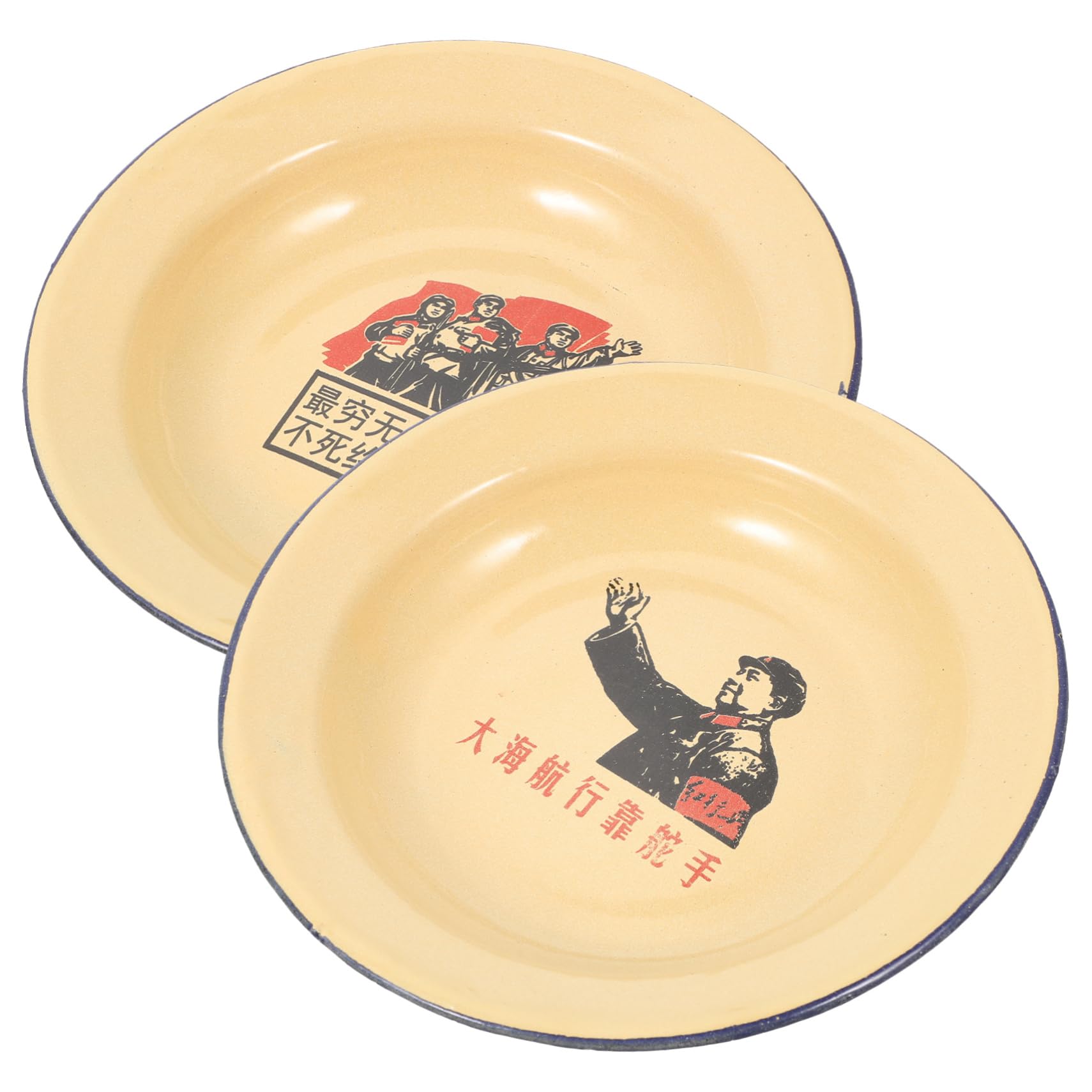 BESTOYARD Salad Pasta Bowls 4 Pcs Enamel Fruit Tray Vintage Table Tray