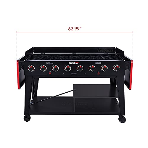 Royal Gourmet GB8003 Flat Top Grills Outdoor Cooking Propane Gas Grill and Griddle Combo, Outdoor Party or Backyard BBQ, Black