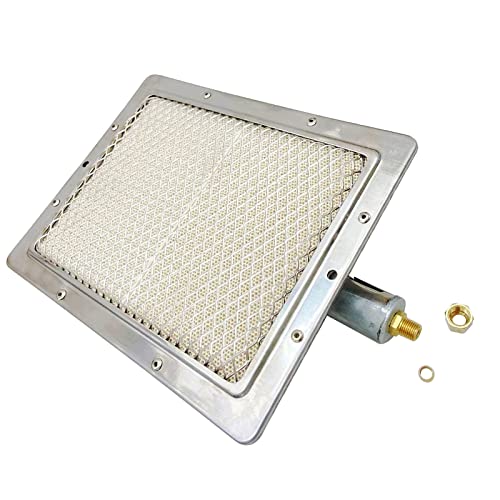 MENSI BBQ Grill Stove Heater Burner Replacement Parts 8.66"x 6.69" (220x170mm) Infrared Heating Flame Ceramic Burner Head