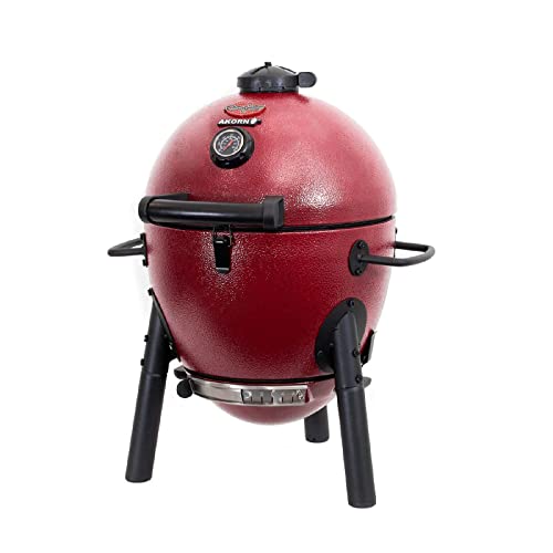 Char-Griller E06614 AKORN Jr. Portable Kamado Charcoal Grill, Red
