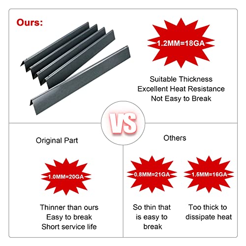 QuliMetal 67722 Grill Burner with 7540 24.5 Inch Flavor Bars for Weber Genesis 300 (Side Burner), Genesis E310 E320 EP310 EP320 S310 S320 (2007)