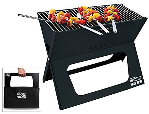Portable BBQCroc Easy Grill - BBQ Croc NEXT GENERATION OF X GRILLS - Premium Foldable Charcoal Barbecue Extra Large Grilling Surface, with Travel Bag & Grill Lifter