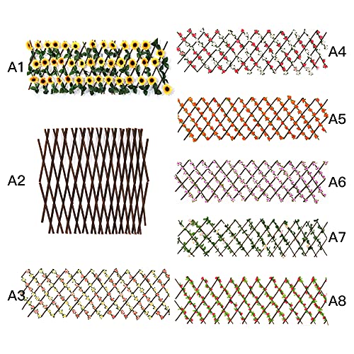 ZXCFTG Artificial Flower Fence Screen, Artificial Hedge with Flowers Expandable Fence Privacy Screen for Backdrop Garden Backyard Home Decorations