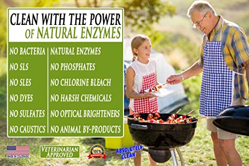Absolutely Clean IT JUST WORKS as Grill Cleaner Spray! - Professional Strength, Natural Enzyme Formula - Fast Acting, Fume Free - USA Made (16oz Spray Bottle)