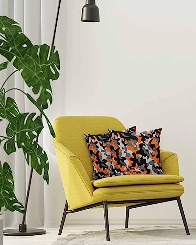zzsunfeel Pillow Cases Linen Pillow Shams Camo Pillow Cases Set of 2 20x20 Inches Pillowcases Square Cushion Covers Flax Soft Linen Pillow Covers for Couch Sofa