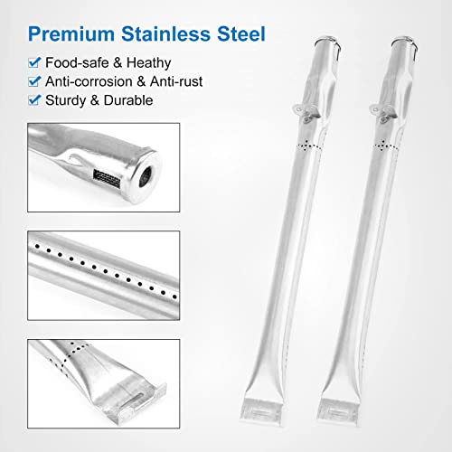 Uniflasy Grill Replacement Parts Kit for Dyna-Glo DGF350CSP DGF350CSP-D 2-Burner Open Cart Propane Gas Grill Stainless Steel Heat Plate Shield and Grill Burner