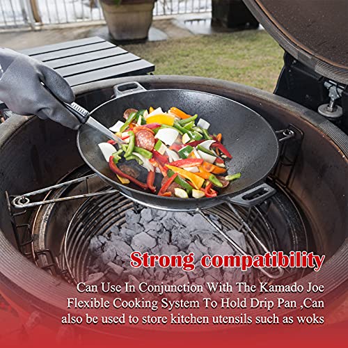 KJ-XR Rack for Kamado Joe Classic Grill Accessory, Kamado Joe Flexible Cooking System Accessory, X Accessory Ring Can Accommodate Kamado Joe Pizza Stone and Other Kamado Joe Accessories