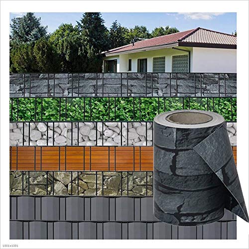 GDMING PVC Privacy Screen Strips Garden Terrace Visual Protection 100% Blocked Sight Outdoor Weatherproof Durable Decoration with Clips,9 Sizes, 5 Styles (Color : C, Size : 0.19x75m)