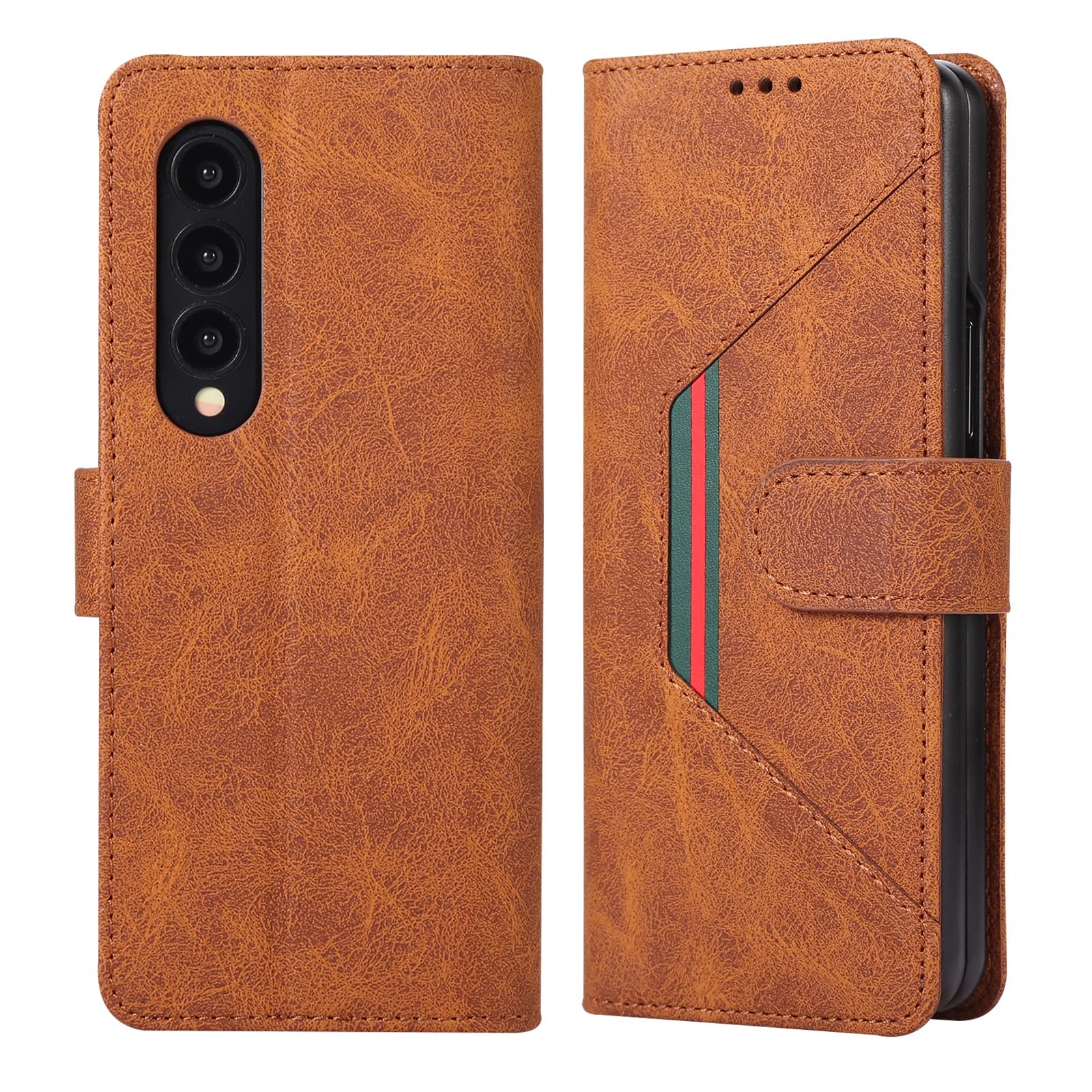 Phone Flip Case Kickstand Case for Samsung Galaxy Z Fold 4 5G Case,Premium PU Leather Wallet Case with Card Holder,Magnetic Closure Shockproof Case Full Body Protection Phone Cover Case phone protecti